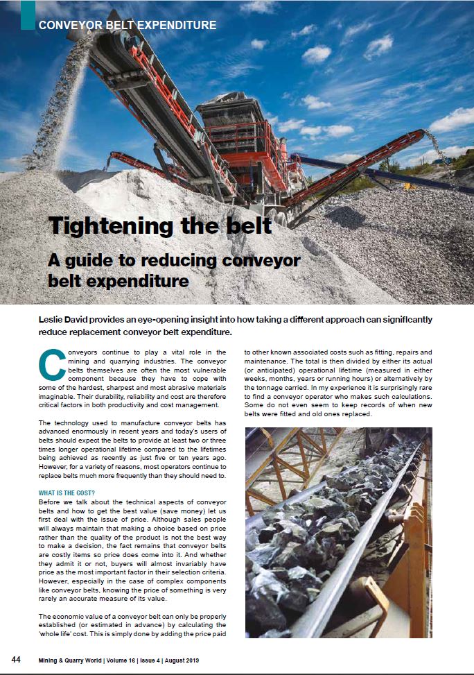 Mining & Quarry World - Fenner Dunlop Conveyor Belting