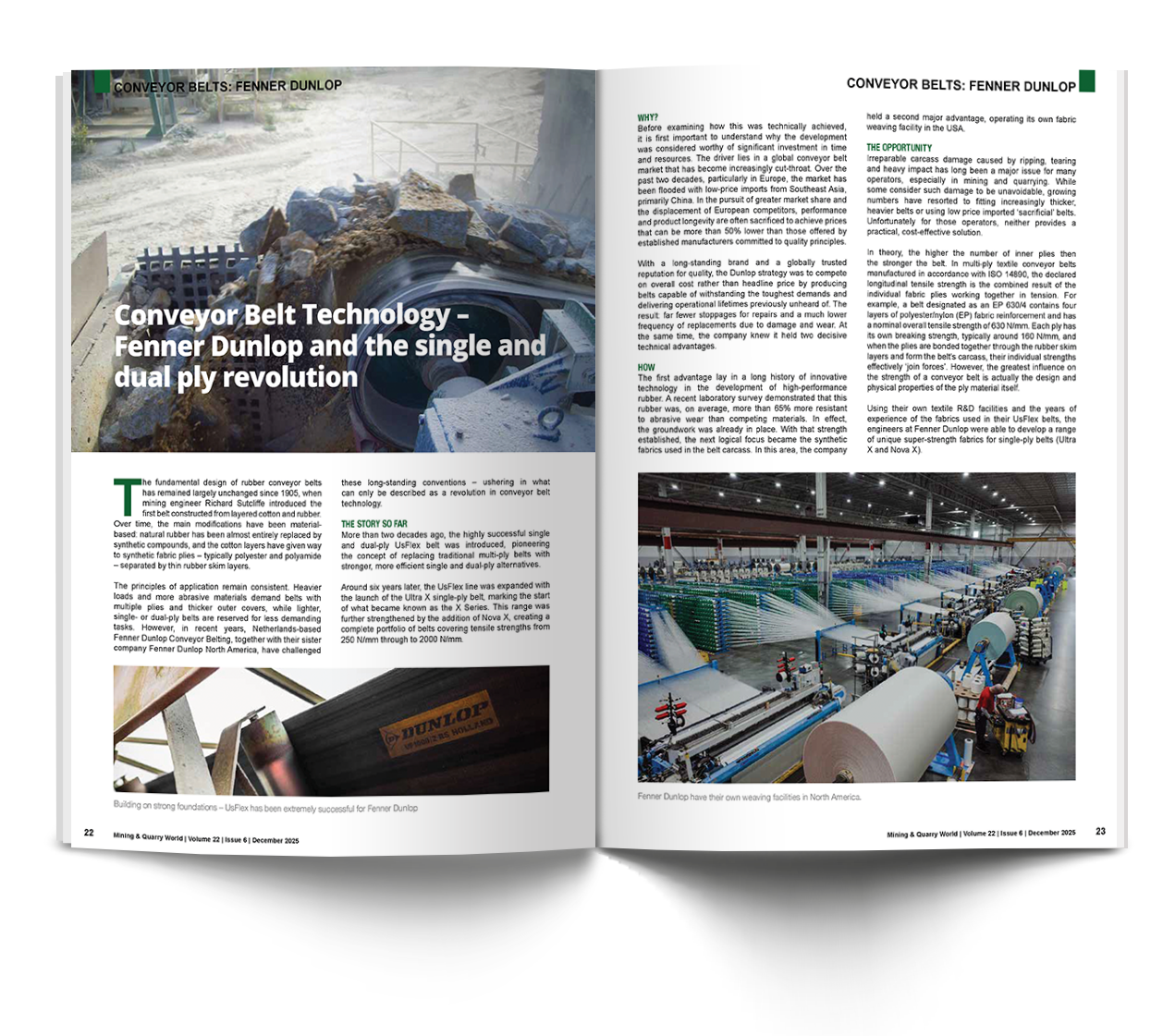 Mundo de la minería y las canteras - Fenner Dunlop Conveyor Belting