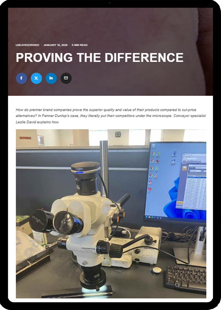 Fine Engineering - Fenner Dunlop Conveyor Belting